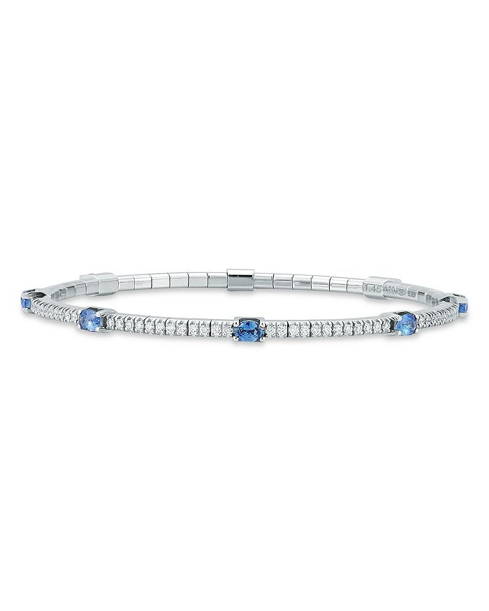 EXTENSIBLE 18K White Gold Sapphire & Diamond Stretch Tennis Bracelet | Bloomingdale's