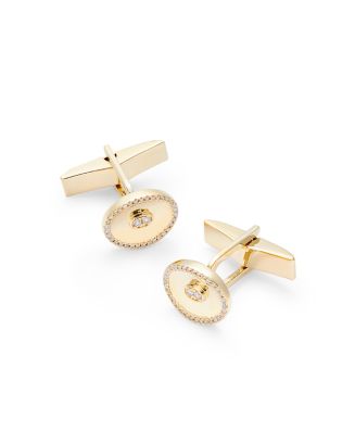 Bloomingdale's Fine Collection Men's Diamond Halo Cufflinks in 14K ...