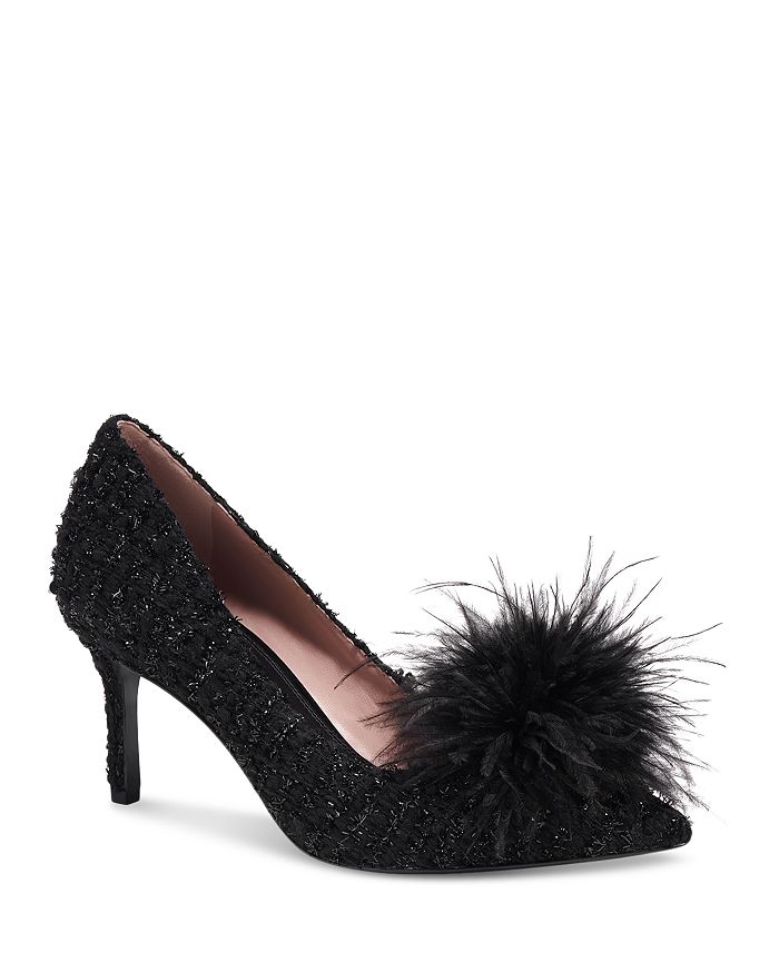 kate spade new york Women's Marabou Embellished Pointed Toe Pumps ...