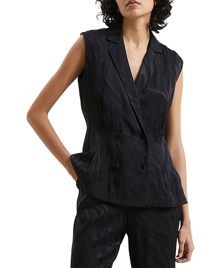FRENCH CONNECTION Ara Jacquard Double Breasted Vest | Bloomingdale's