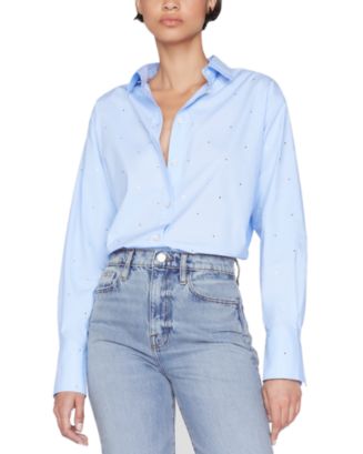 FRAME The Oversized Rhinestone Shirt | Bloomingdale's