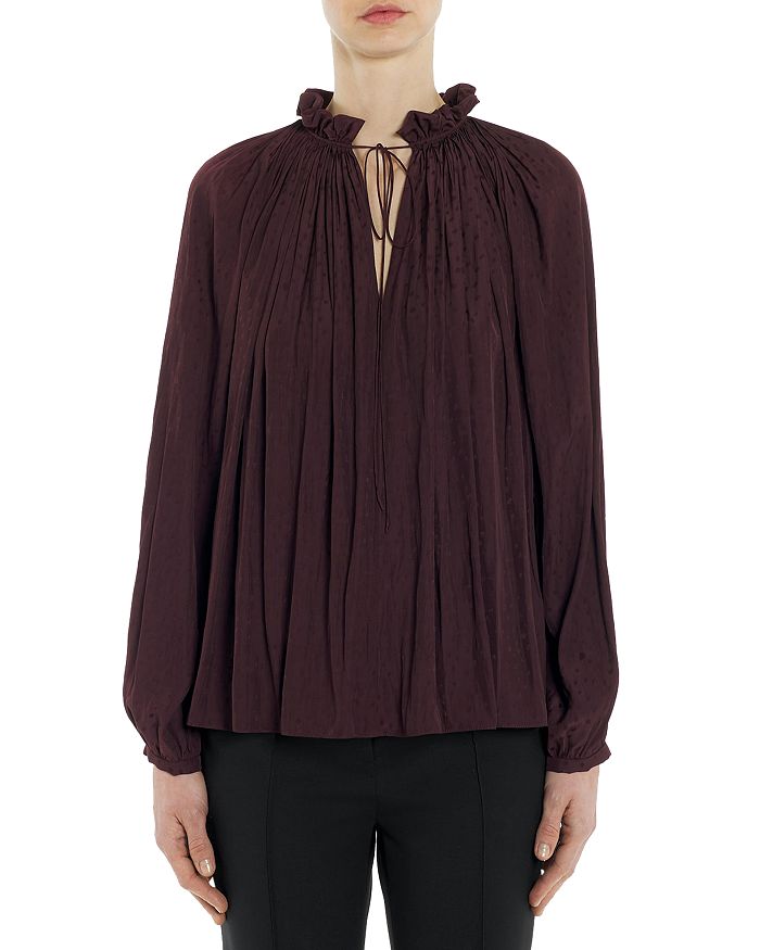 Lanvin Silk V Neck Top | Bloomingdale's