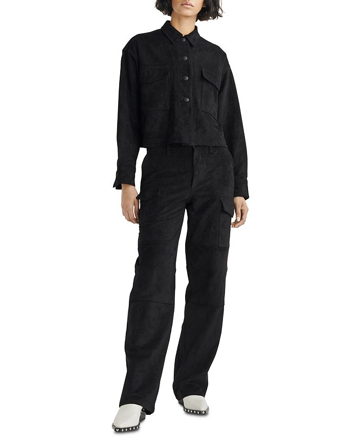 rag & bone Demi High Rise Oversized Fit Cargo Jeans in Blkfxsuede ...