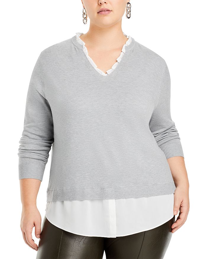 Sioni Plus Layered Look Sweater | Bloomingdale's