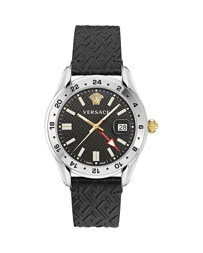 Versace Greca Time GMT Watch, 41mm | Bloomingdale's
