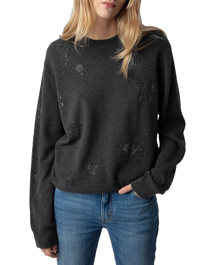 Zadig & Voltaire Pravis Strass Cashmere Sweater | Bloomingdale's
