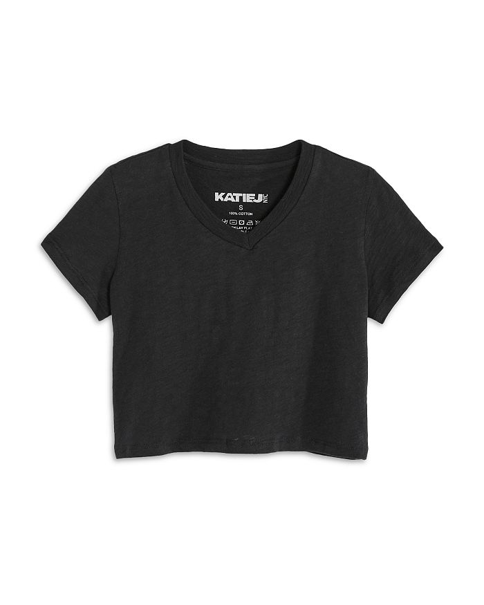 KatieJnyc Girls' Courage Cropped V Neck Tee - Big Kid | Bloomingdale's