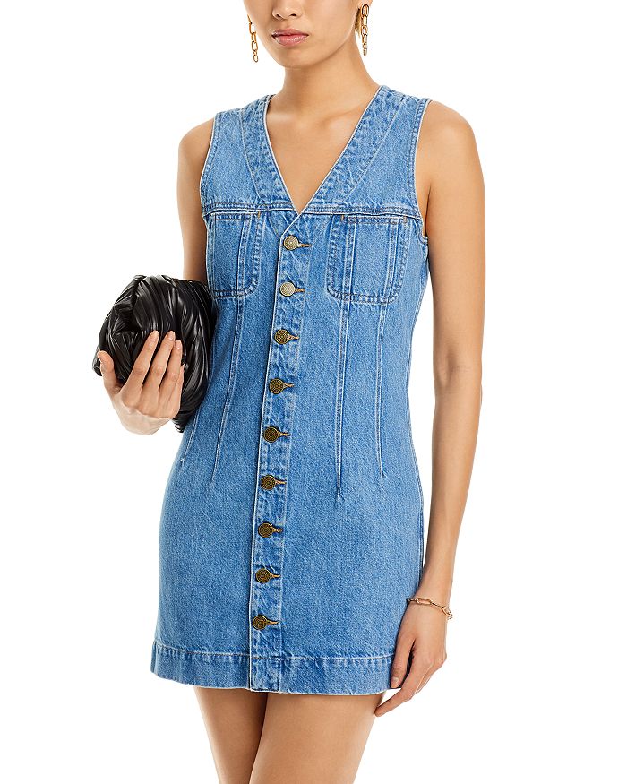 FRAME Trucker Sleeveless Denim Mini Dress | Bloomingdale's