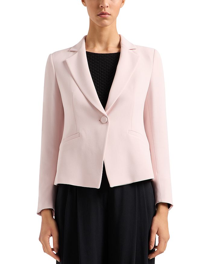 Emporio Armani One Button Crepe Blazer | Bloomingdale's