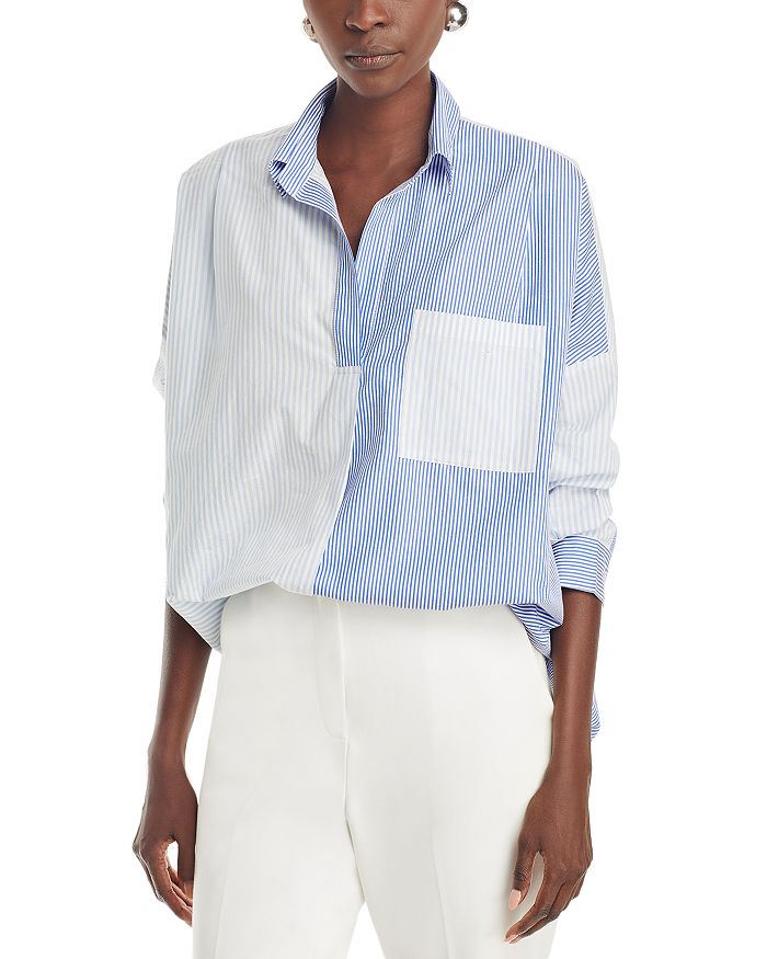 FRENCH CONNECTION Mixed Stripe Popover Shirt | Bloomingdale's
