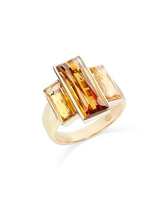 Bloomingdale's Fine Collection Citrine Three Stone Statement Ring in ...