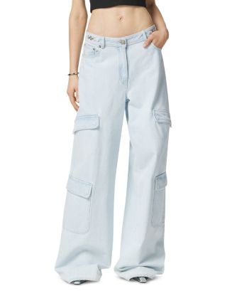 Versace Chain Detail Jeans in Light Blue Ice | Bloomingdale's