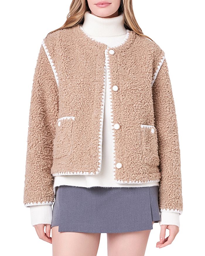 English Factory Faux Shearling Jacket | Bloomingdale's