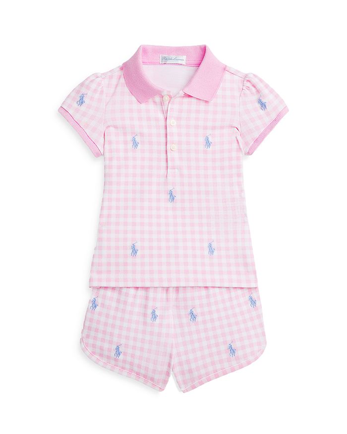 Ralph Lauren Polo Girls' Polo Pony Mesh Polo Shirt & Short Set - Baby ...