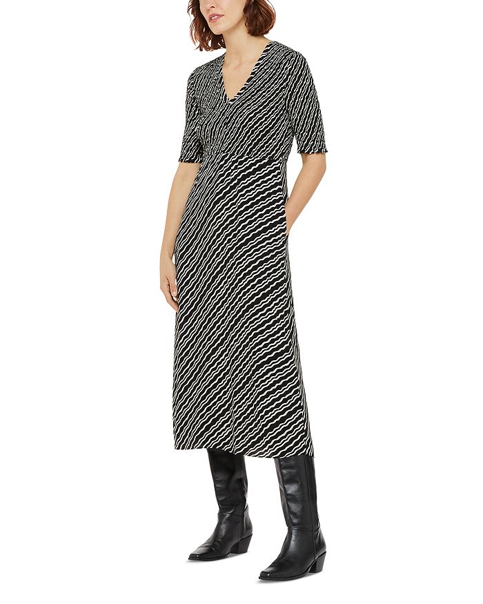Whistles Diagonal Ripple Shirred Dress | Bloomingdale's