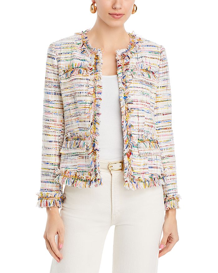 Kobi Halperin Devyn Tweed Fringe Trim Jacket | Bloomingdale's