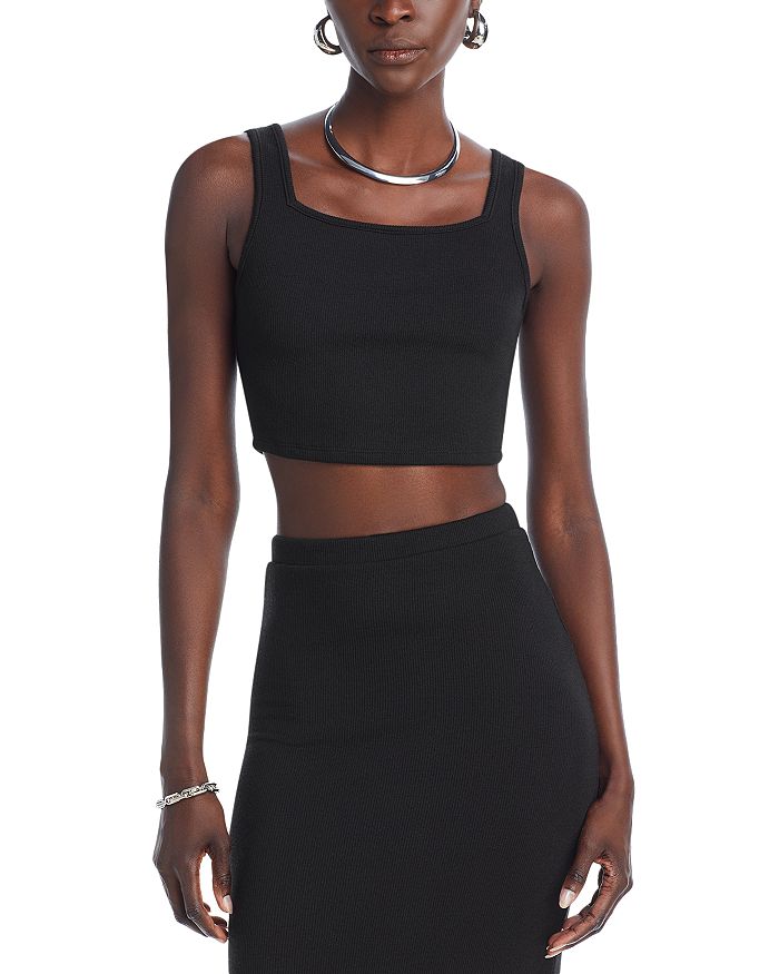 AQUA Seamless Square Neck Cropped Top - 100% Exclusive | Bloomingdale's