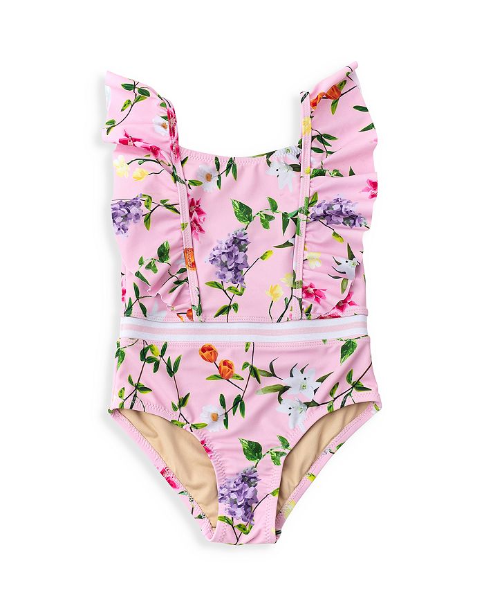 Shade Critters Girls' Wildflowers Ruffle One Piece Swimsuit - Little ...