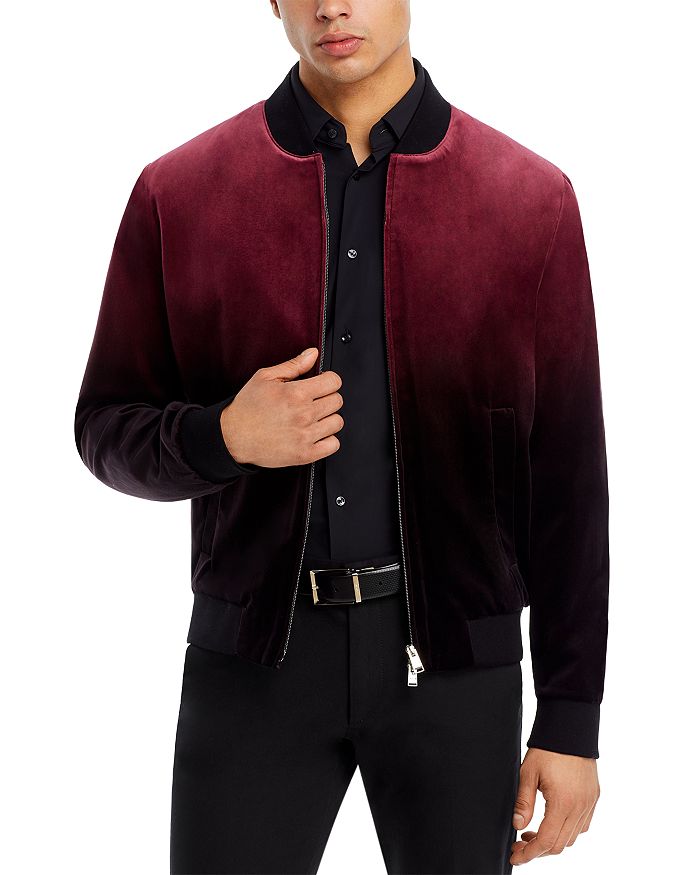 BOSS Hanry Ombre Velvet Slim Fit Bomber Jacket | Bloomingdale's