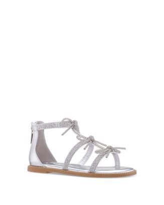 Nina Girls' Solace Rhinestone Embellished Back Zip Sandals - Toddler ...