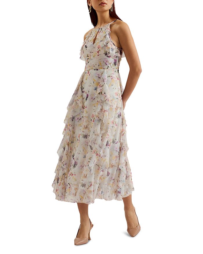 Ted Baker Halter Ruffled Midi Dress | Bloomingdale's