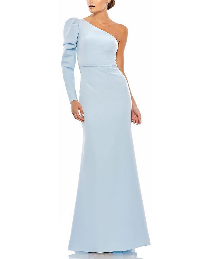 Mac Duggal One Shoulder Puff Sleeve Gown | Bloomingdale's
