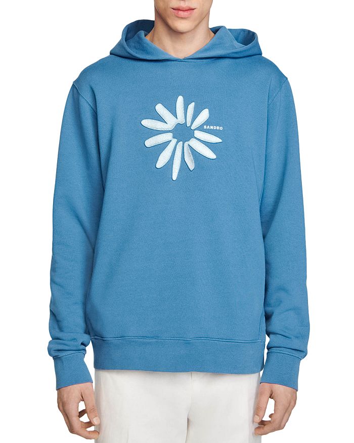 Sandro Glossy Flower Hoodie | Bloomingdale's