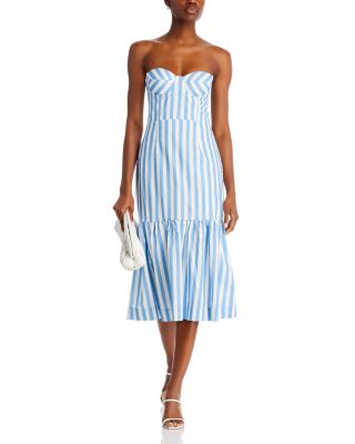 Click here for Aqua Stripe Bustier Midi Dress - Exclusive prices