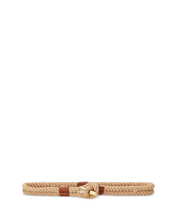Ralph Lauren Leather-Trim Rope Toggle Skinny Belt | Bloomingdale's