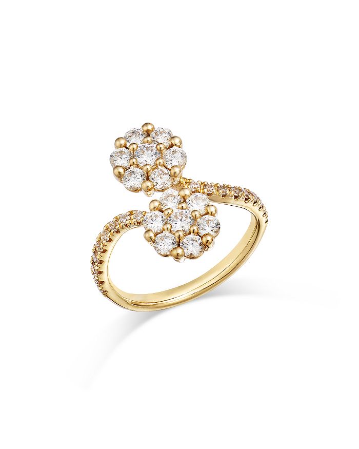 Bloomingdale's Fine Collection Diamond Double Cluster Wrap Ring in 14K ...