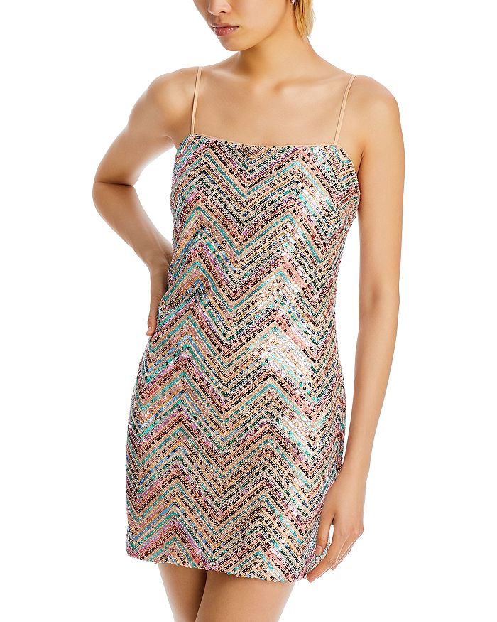 MILLY Chevron Sequined Mini Dress | Bloomingdale's