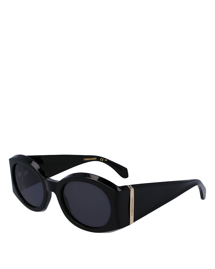 Ferragamo Oval Classic Logo Sunglasses, 55mm | Bloomingdale's