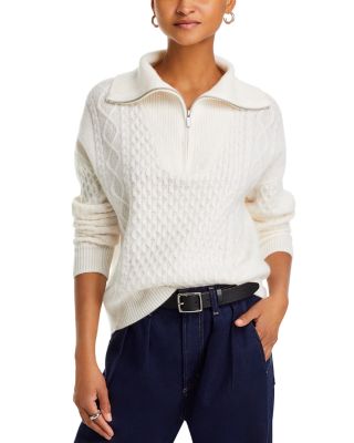 Click here for C by Bloomingdales Cashmere Quarter Zip Cable Knit... prices