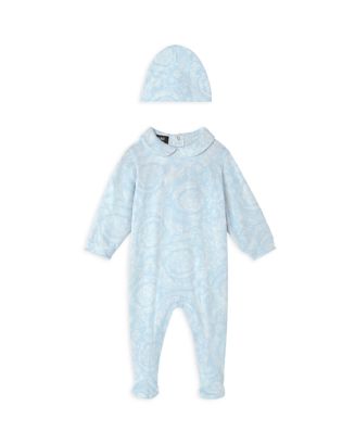 Versace Unisex Barocco Print Jersey Footie & Hat Set - Baby ...