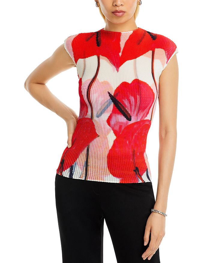 Nancy Yang Crinkled Print Top | Bloomingdale's