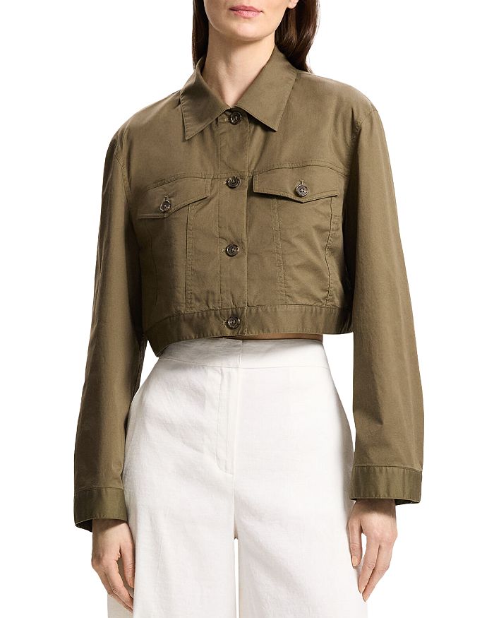 Theory Cropped Trucker Jacket | Bloomingdale's