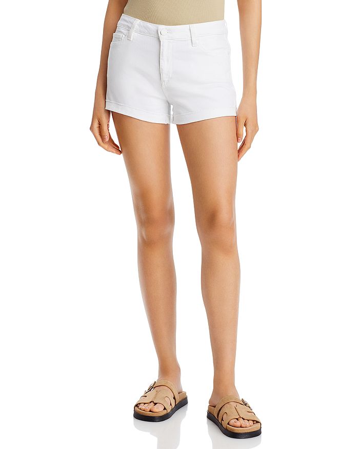 PAIGE Jimmy Jimmy High Rise Jean Shorts in Crisp White | Bloomingdale's