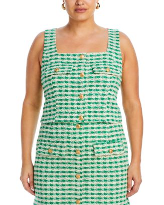 AQUA Tweed Top - Exclusive | Bloomingdale's