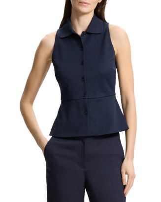 Theory Sleeveless Peplum Top | Bloomingdale's Women