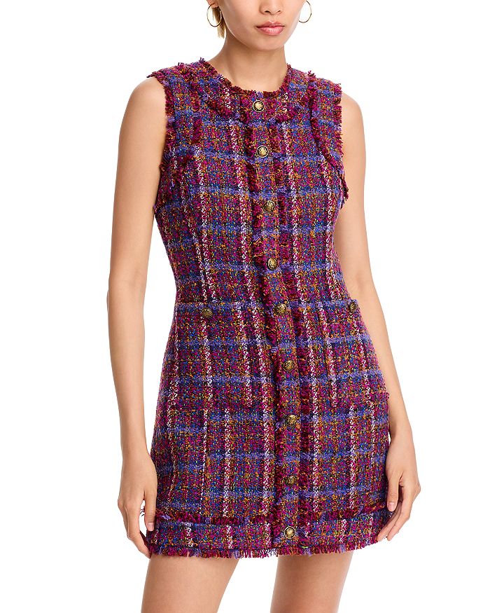AQUA Sleeveless Tweed Mini Dress - Exclusive | Bloomingdale's