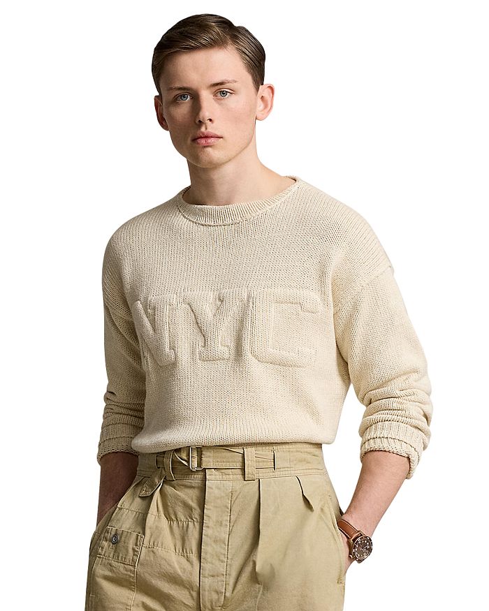 Polo Ralph Lauren NYC Lettered Cotton & Linen Sweater | Bloomingdale's