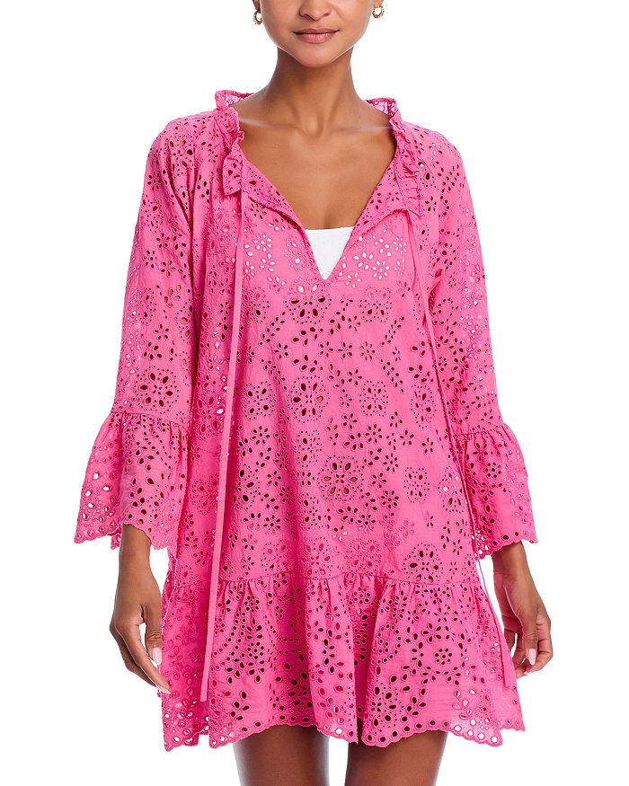 AQUA Eyelet Tunic Cover Up Dress - Exclusive | Bloomingdale's