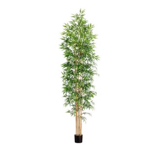 Nearly Natural 10' Artificial Bamboo Tree with Real Bamboo Trunks ...