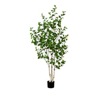 Nearly Natural 6' Artificial Birch Tree with Real Touch Leaves ...
