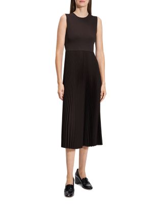 Theory Pleated Midi Dress | Bloomingdale's