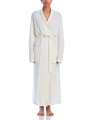Arlotta Braided Long Cashmere Robe In Snow | ModeSens