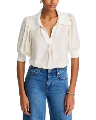 Cinq à Sept Weldon Collared Silk Blouse | Bloomingdale's