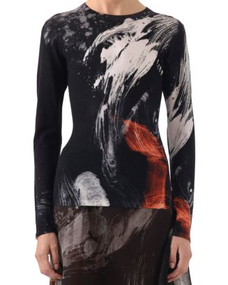 Jason Wu Collection Brushstroke Crewneck Sweater | Bloomingdale's