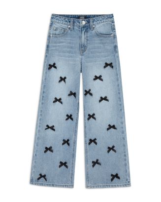 Truce Girls' Wide Leg Bow Appliqué Jeans - Big Kid | Bloomingdale's Kids