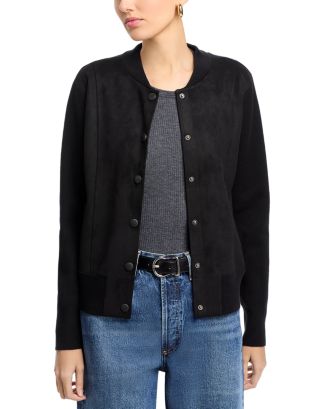 Sioni Faux Suede Snap Front Bomber Jacket | Bloomingdale's